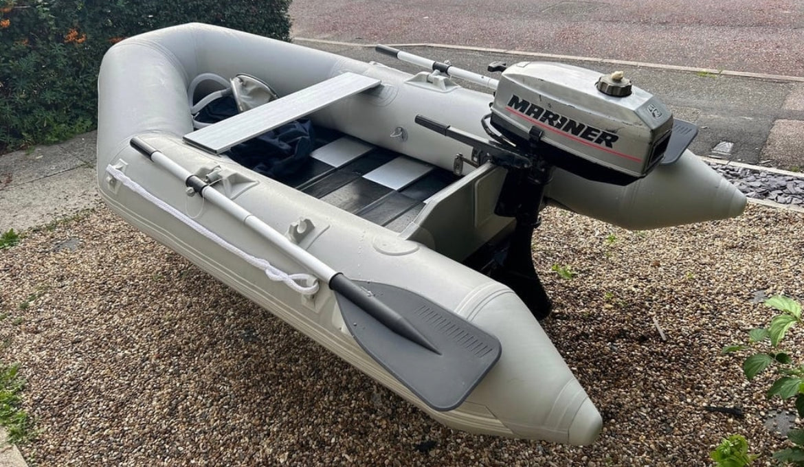 Inflatable dinghy 230 with Mariner 3.3hp outboard – Sailing-Matters