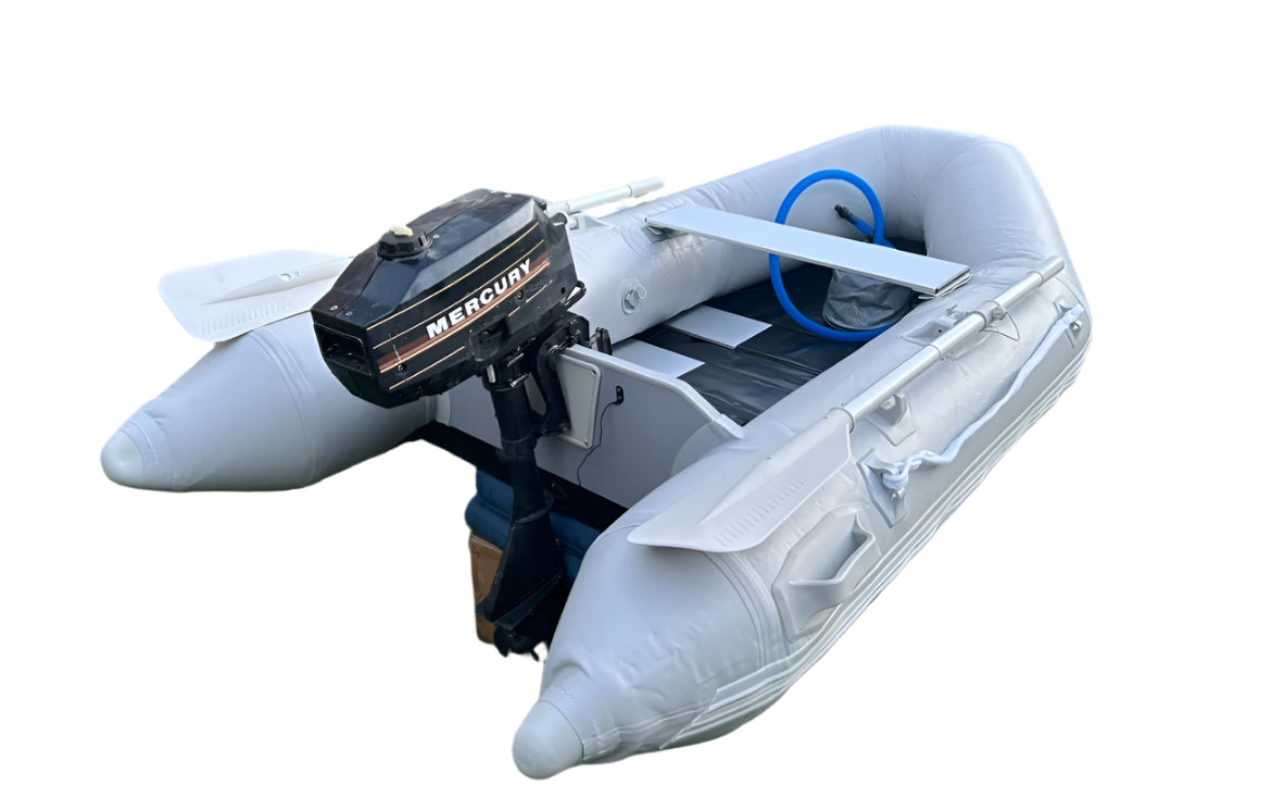 Inflatable dinghy 230 with Mercury 2.2hp outboard – Sailing-Matters